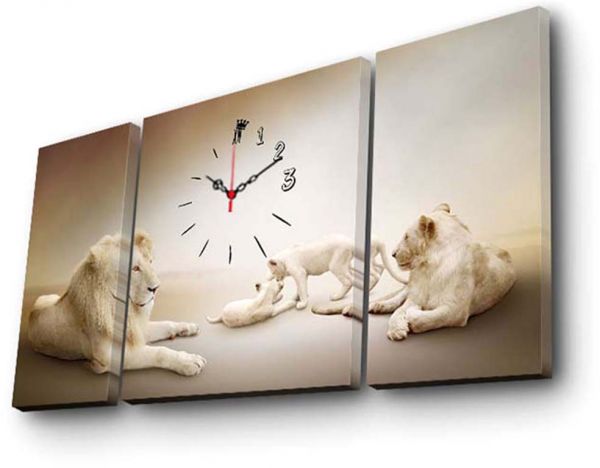 Clock Art Decorative Canvas Wall Clock (3 Pieces) - Multi Color | Tech ...